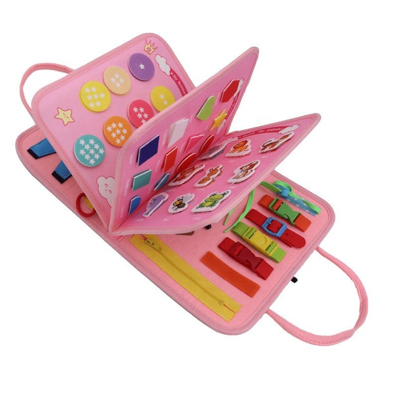 6-in-1 Unicorn Activity Busy Board for Toddlers – Sensory Learning Boo ...